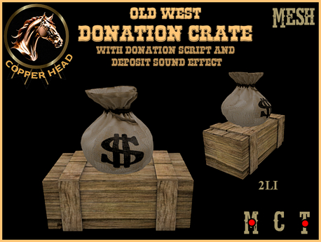 Second Life Marketplace - Old West Donation Crate